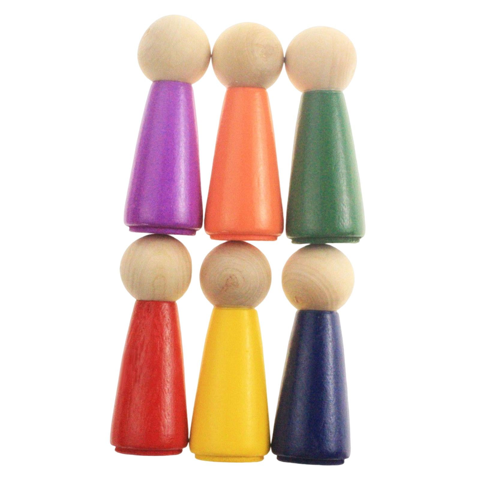 Click here for Segolike 6x Montessori Wooden Peg Dolls Early Educ... prices