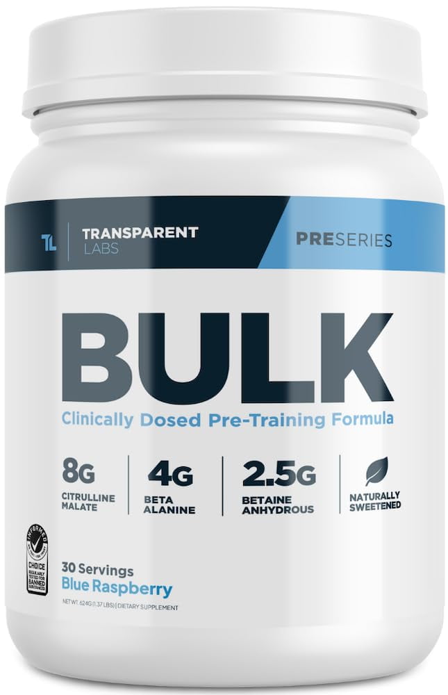 Transparent Labs Bulk Pre Workout Powder - Naturally Sweetened Advanced ...