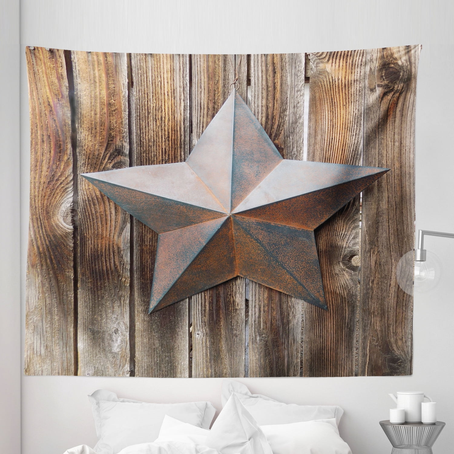 Prehistoric Country Tapestry, Antique Rusty Star on the Weathered ...