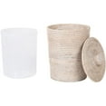 Bilot La Jolla Rattan Round Plastic Insert & Lid, Large, White-Wash for ...