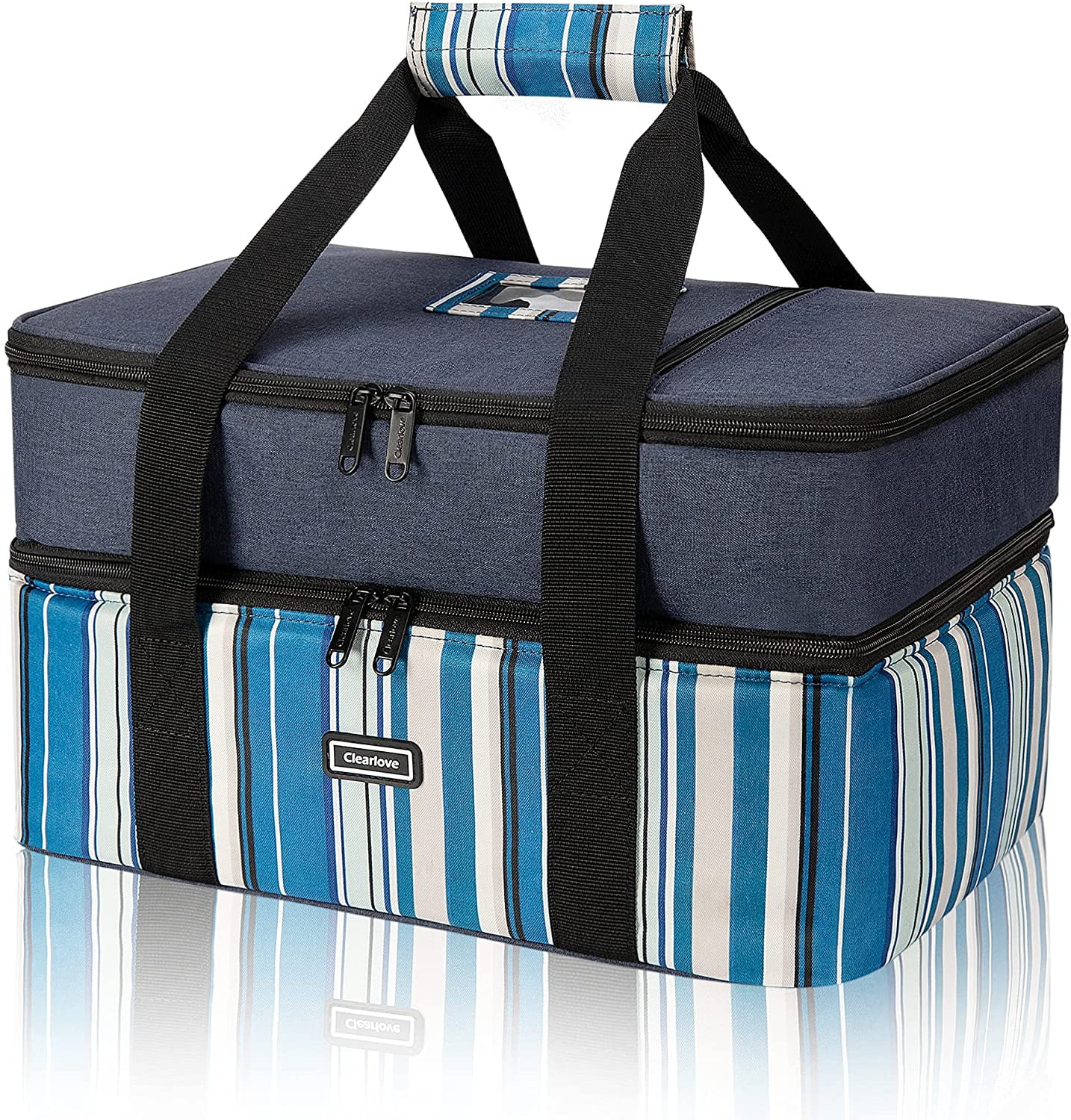 Double Decker Casserole Carrier Insulated for Hot Food Expandable ...