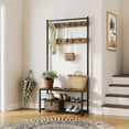 Yaheetech 3-in-1 Hall Tree, Mudroom with Metal Shelves and 11 Removable ...