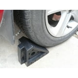 Hyper Tough Solid Rubber Heavy Duty Black Wheel Chock Pair, All-Weather ...