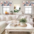 Beige Blue Palm Leaves Valances for Windows, Summer Botanical Vintage ...