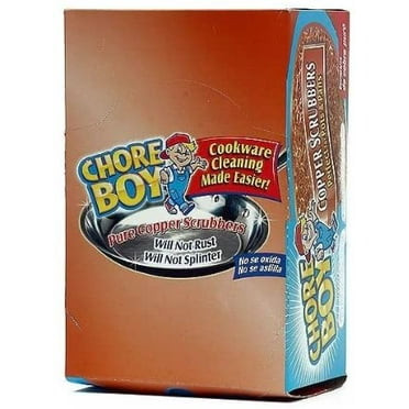 3 Chore Boy Copper Scrubbers Scouring Pad, 100% Pure Copper Steelwool ...