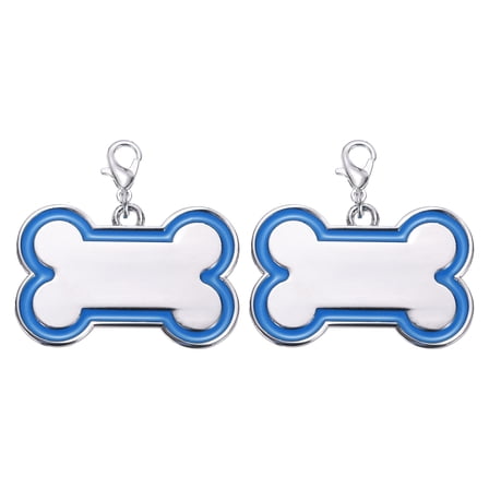 Uxcell Pet ID Tags Bone Shape, 60x40mm Metal Personalize Engraved Both ...