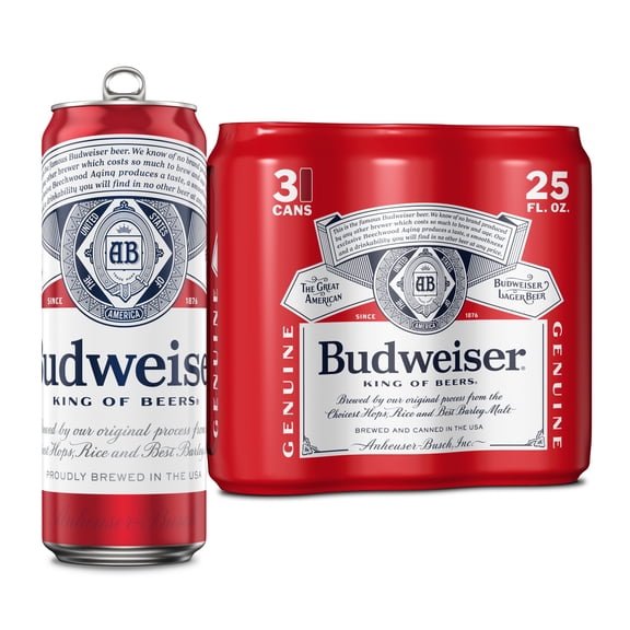 Budweiser American Lager Beer 6 pack 12 fl oz Glass Bottles 5% ABV ...