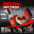 Baokaler Cordless Impact Wrench 1/2 inch Impact Gun, High Efficiency ...