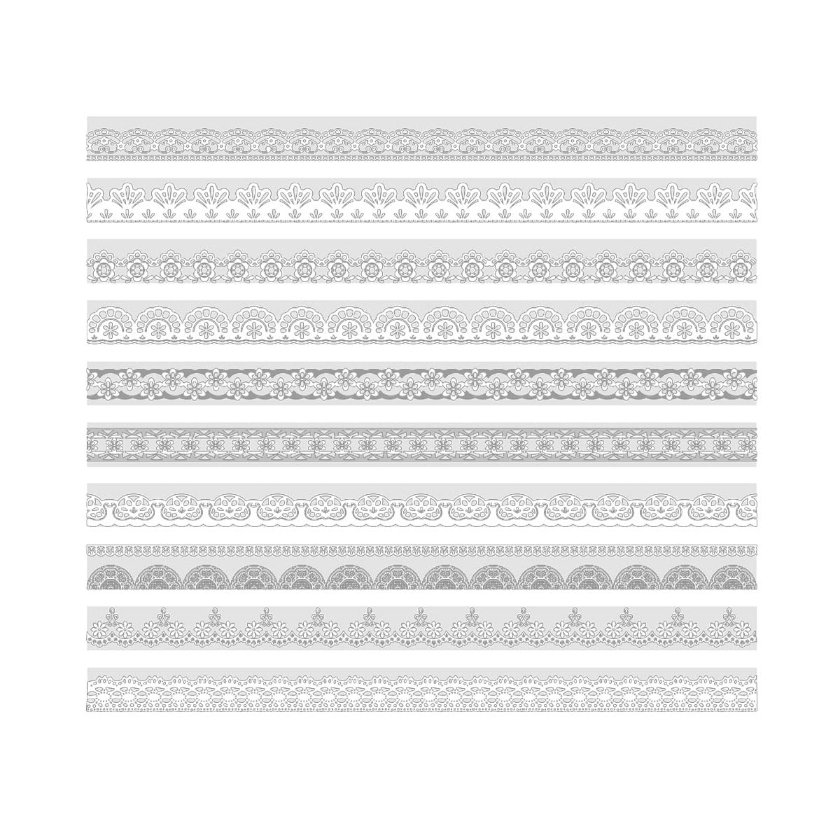 30 piece Transparent Lace Sticker Pack PET Transparent Lace Pattern ...