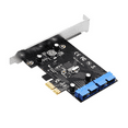 IMCBSTT PCI Express USB 3.0 19 Pin Expansion Card PCIE 1X to 2 Ports USB 3 19 Pin Adapter ...