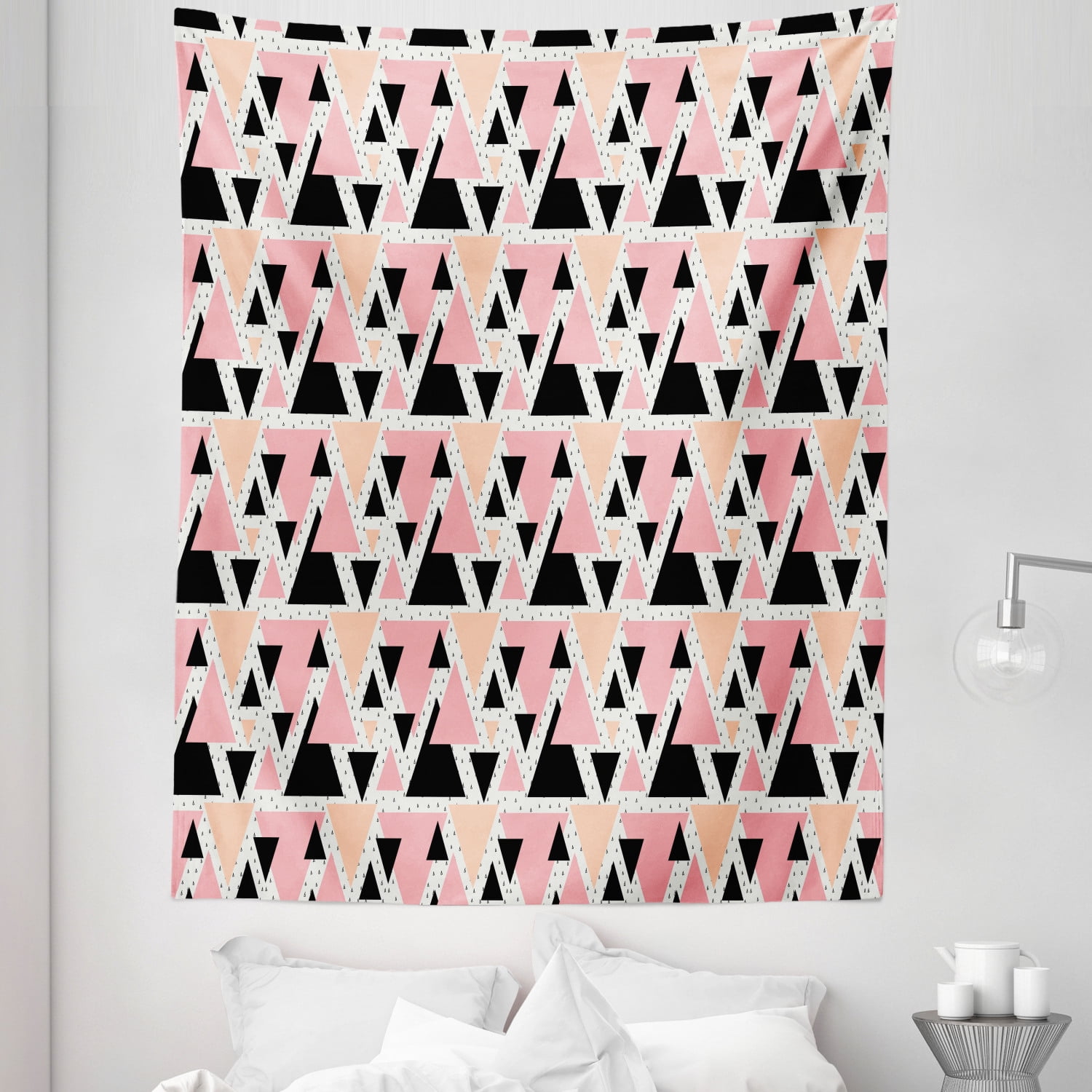 Geometric Tapestry, Modern Composition with Different Colored Triangles ...