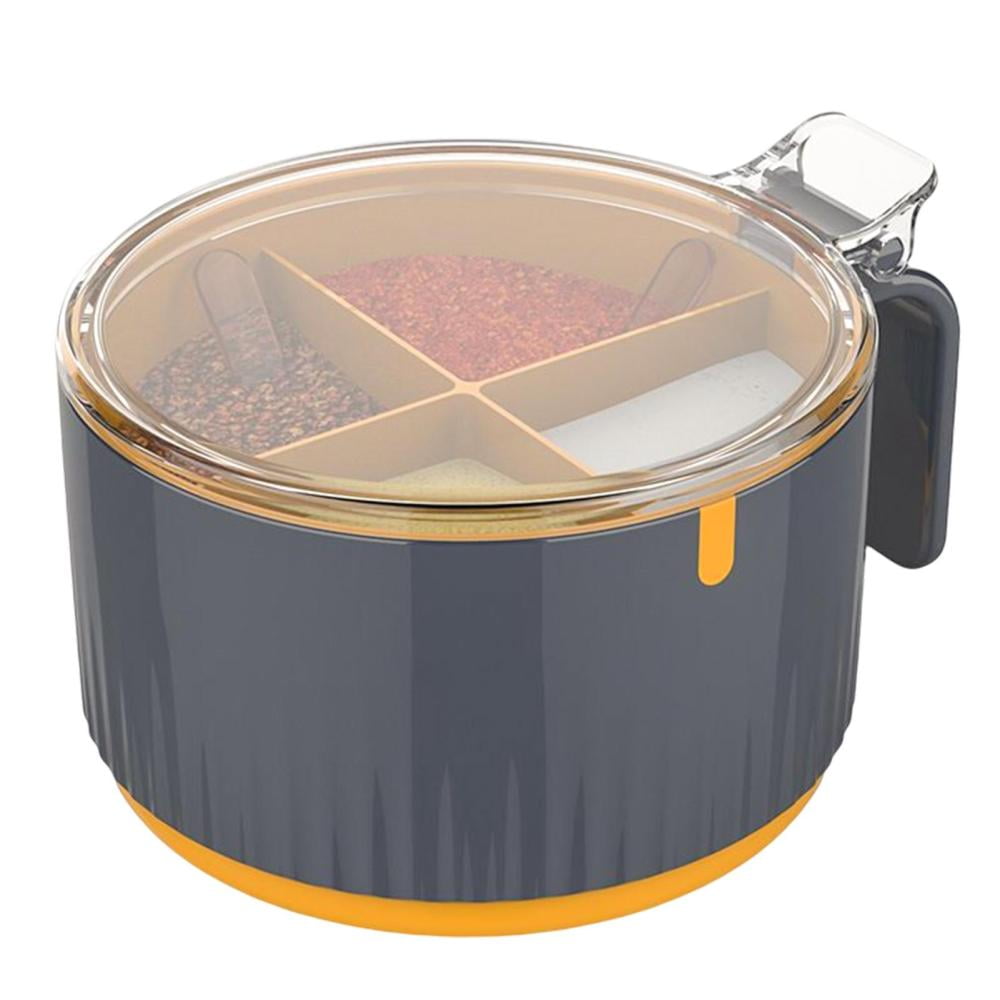 4 Grid Seasoning Box | Seasoning Bottle with Handle and Spoons ...