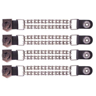 Skull Head Leather Motorcycle Vest Extenders for Men Double Diamond Cut ...