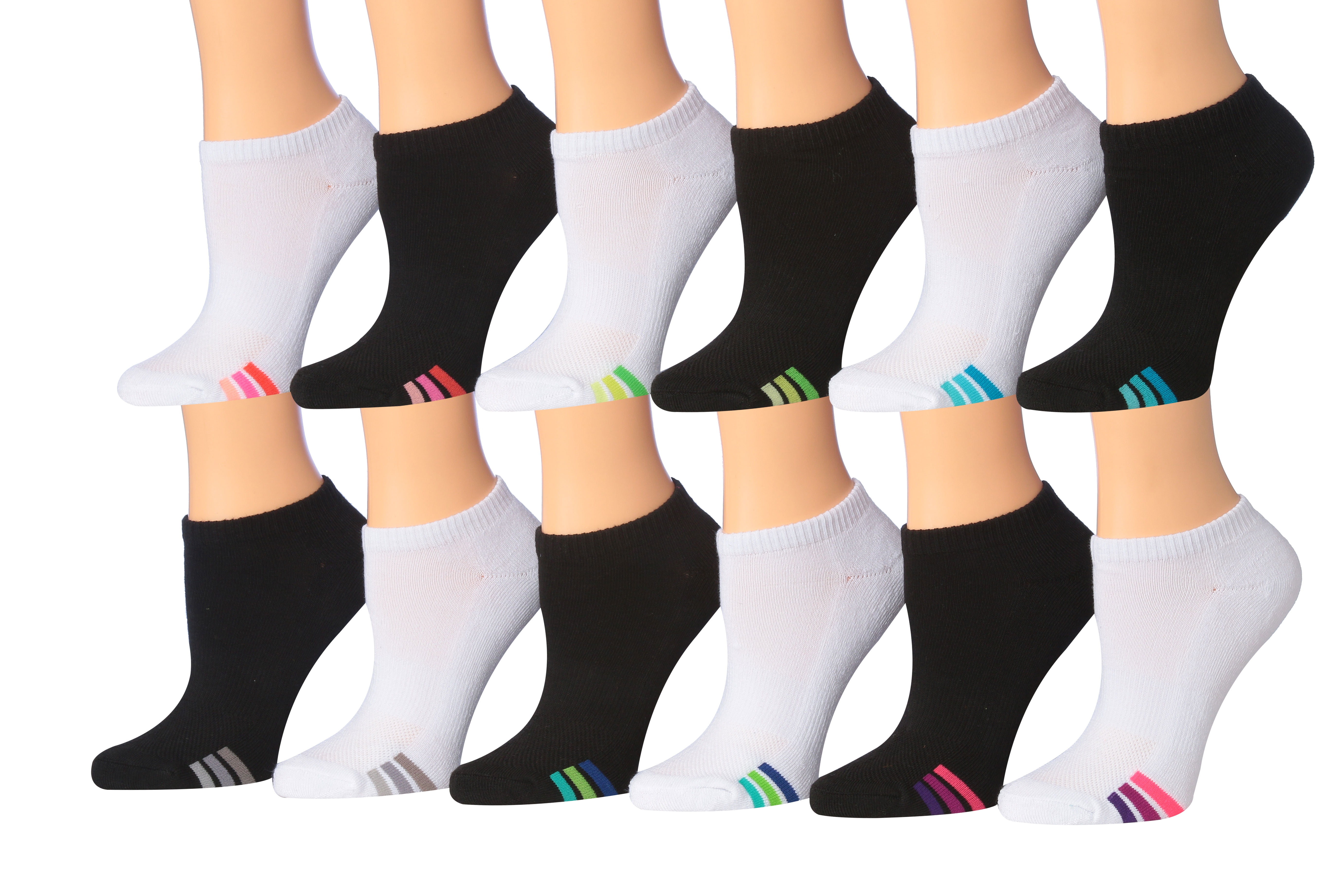 Colorfut Women's 12-Pairs Low Cut Athletic Sport Peformance Socks ...