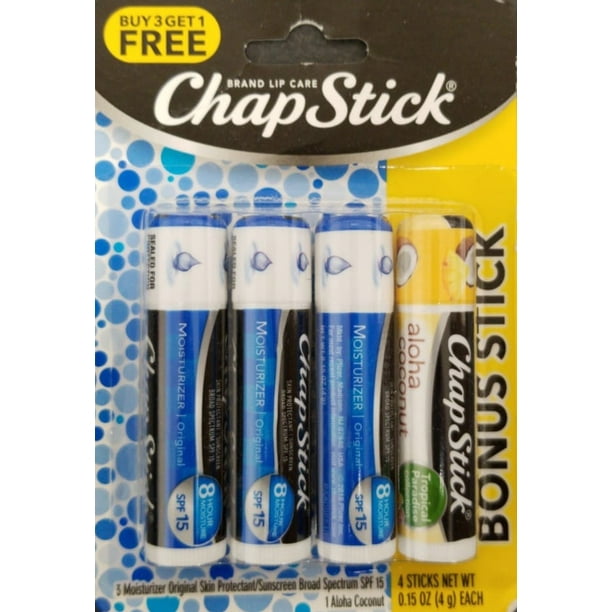 ChapStick Aloha Coconut Lip Balm, 4 Pack - Walmart.com - Walmart.com