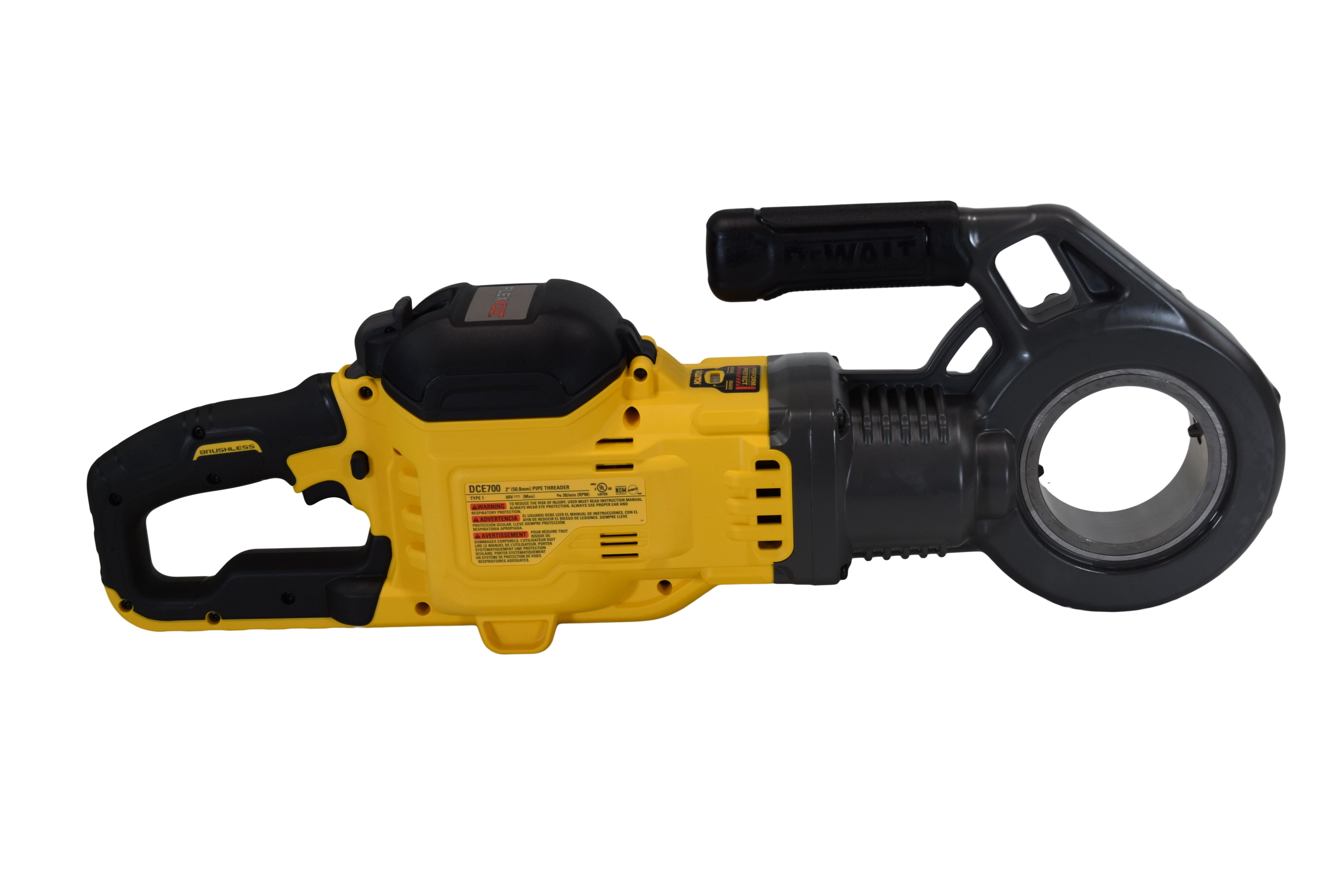 Dewalt DCE700X2K 60V MAX Cordless Pipe Threader Kit with Die Heads Battery Charger Case