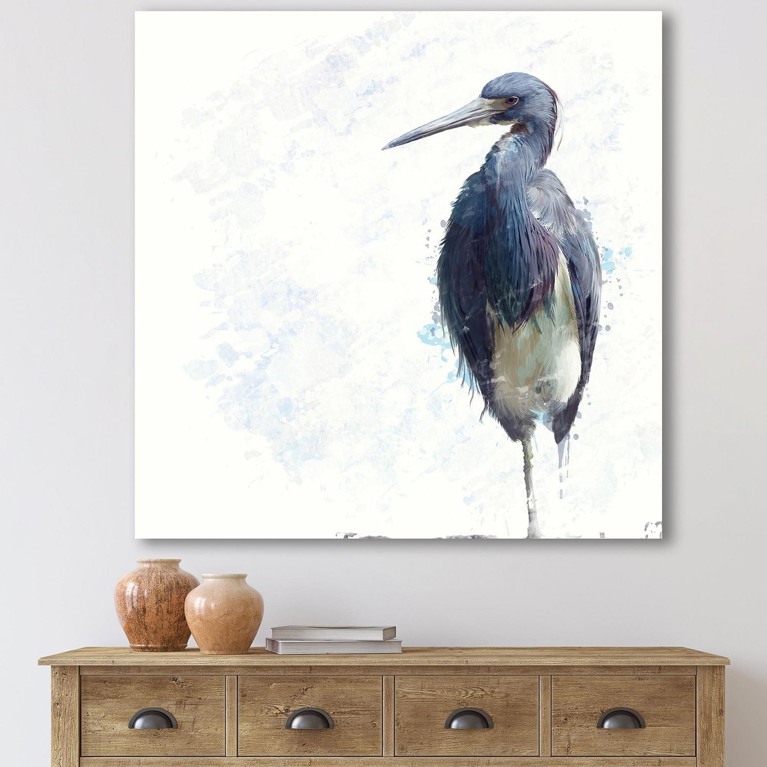Click here for Designart Tricolored Heron Bird Canvas Wall Art 30... prices