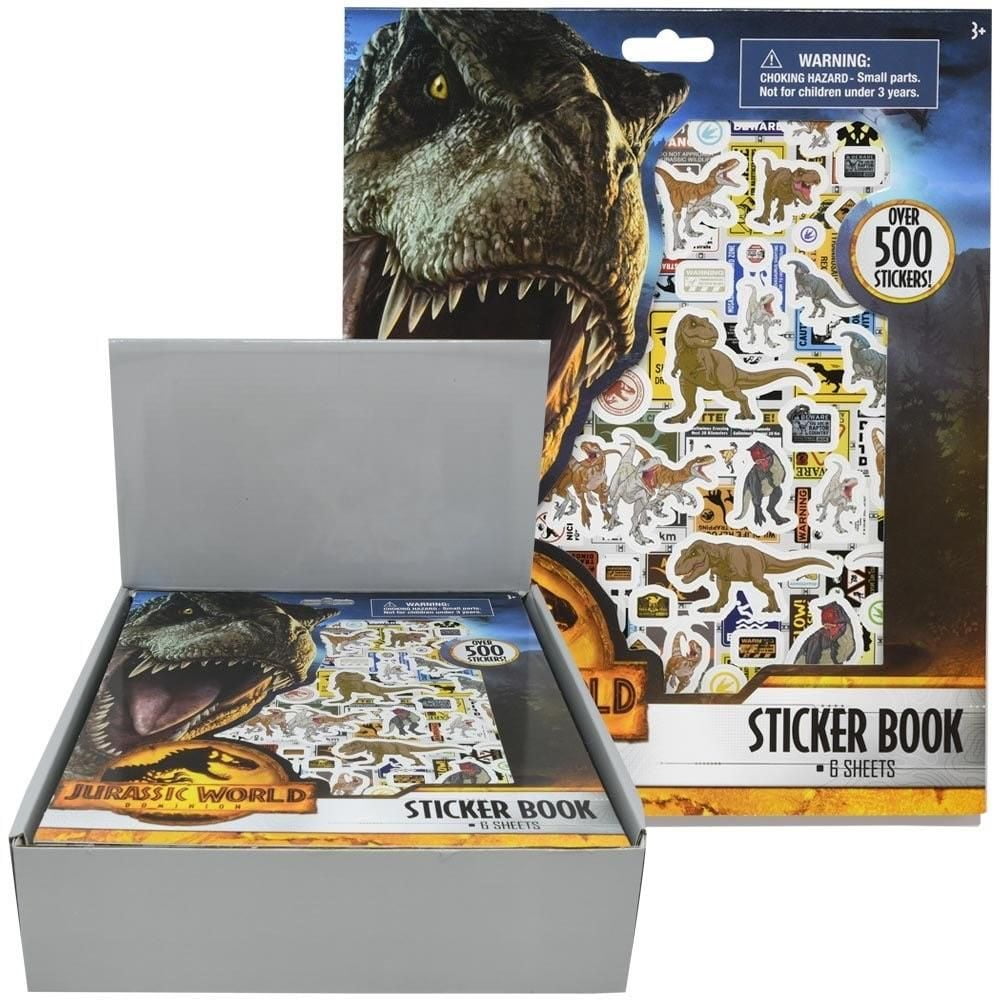 Jurassic World Large 6 Sheet Sticker Book with over 500 Stickers ...