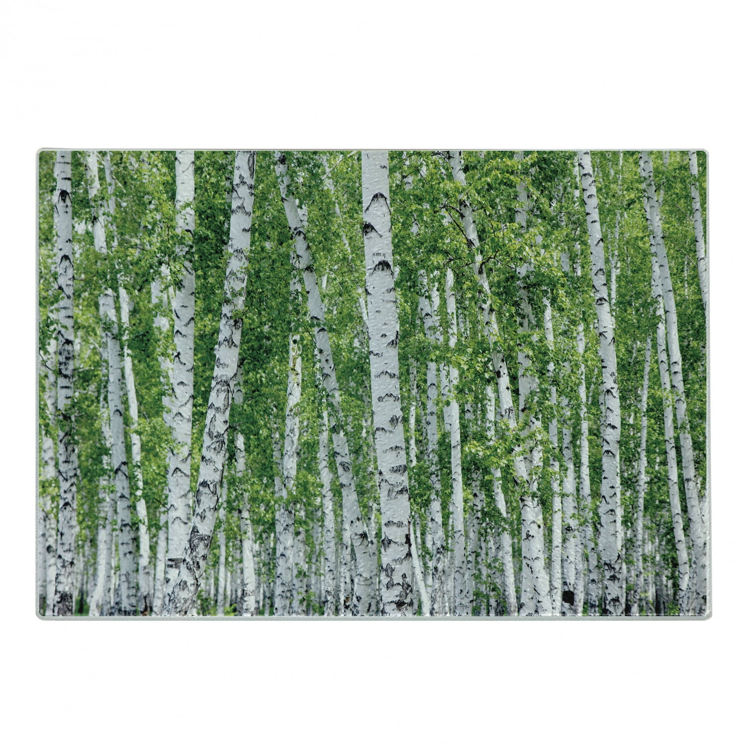 Birch Tree Cutting Board, Fresh Green Leaves Summer Forest Rural ...