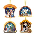 72-Pcs Nativity Scene Craft Kit for Kids, DIY Christmas Tree Ornaments ...