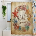 Aloha Summer Shower Curtains for Bathroom, Red Starfish Shell Coral ...