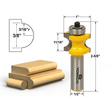 Yonico 3/16" Radius Double Roman Ogee Groove Router Bit - 1/2" Shank ...