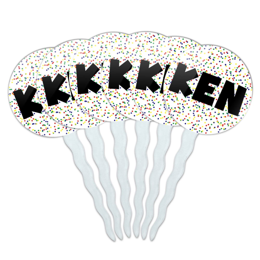 Ken Cupcake Picks Toppers - Set of 6 - Mutlicolored Speckles - Walmart.com