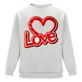 Aobny White Trendy Mens Casual Sweatshirts Valentines Day Crew Neck