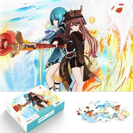 1000 Piece Circular Puzzle Brain Intelligence Challenge Genshin Impact Amber Great for Lovers ...