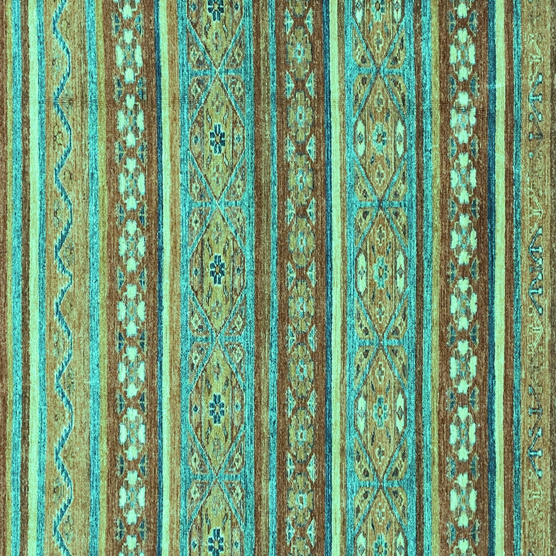 Ahgly Company Indoor Square Abstract Turquoise Blue Modern Area Rugs, 5 ...