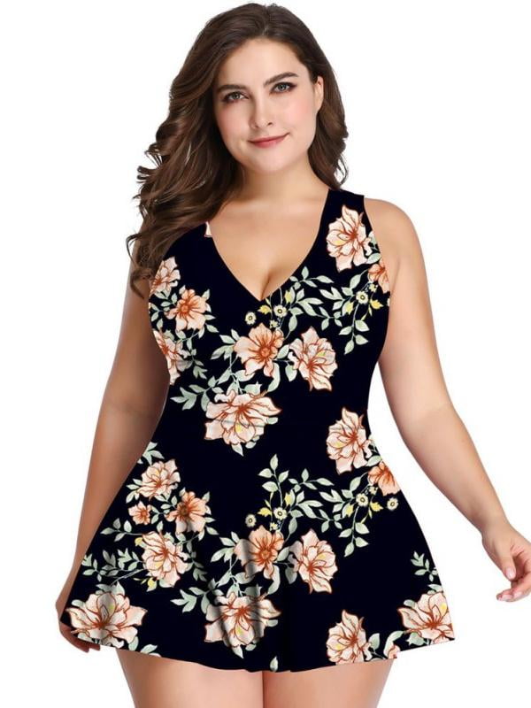 Ame Women's Oversize Swimsuit, Belly Closed Swimsuit, Two Piece ...