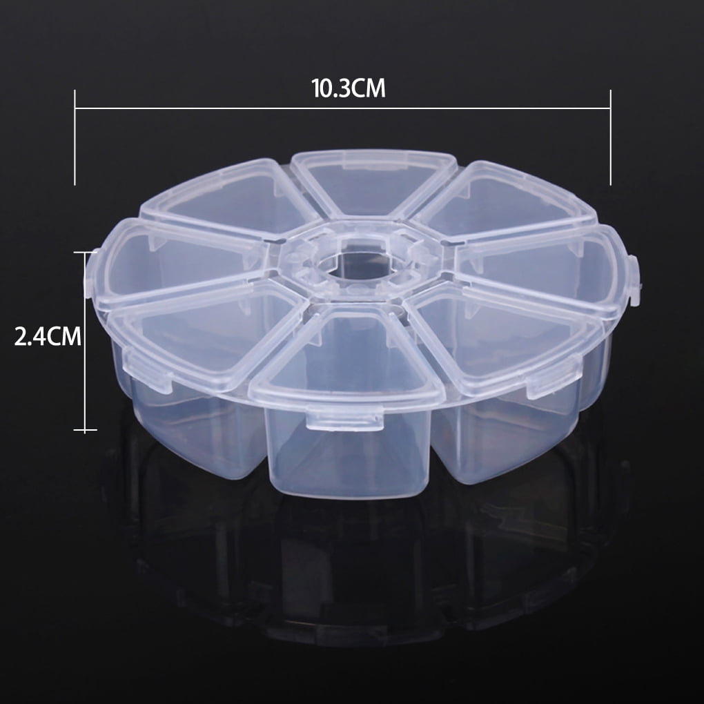 Thinsont New 8 Round Compartment Transparent PP Plastic 8 Round ...