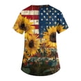AHMOMEI Women's 250th Anniversary Print Shirt Scrubs Tops Stars Stripes ...