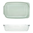 Pyrex 233-D 5qt Glass Baking Dish and 233-PC 3qt Sage Green BPA-Free ...