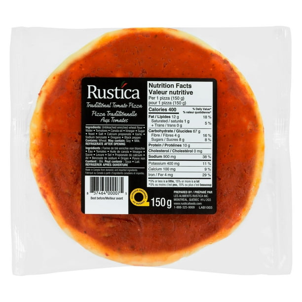 Rustica Traditional Italian Bakery Style Tomato Pizza 150g, Italian ...
