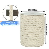 HRX Macrame Cord 8mm Cotton Cord, 59 feet 3Ply Twisted Macrame Cord ...