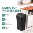 4-Pack Swing Top Wastebasket, Sleek Square Profile Trash Can, 13 Gallon ...