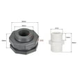 Uxcell G1/2 Thread PVC Bulkhead Tank Adapter with Thread Pipe Fitting 1 ...