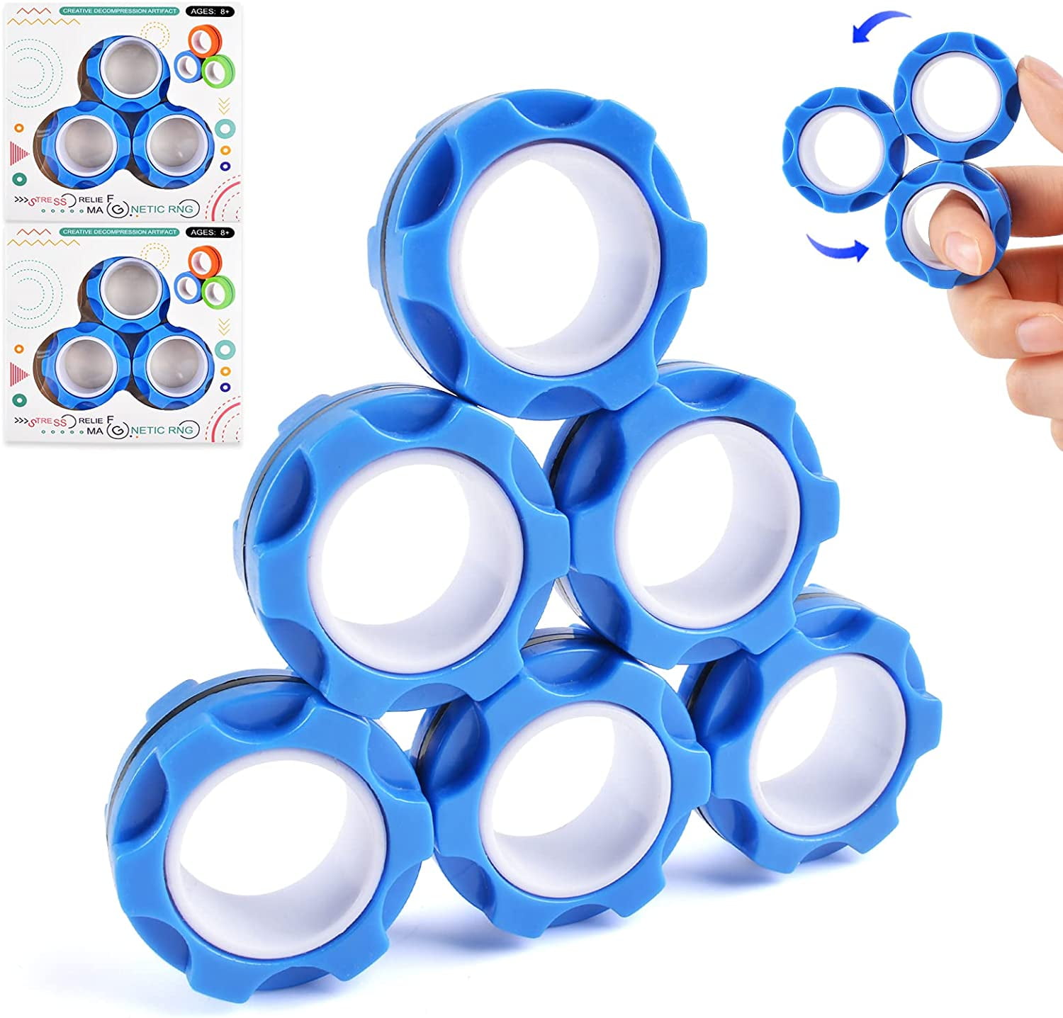 Magnetic Ring Fidget Toys, Fidget Toy Pack, Stress Relief Magnetic ...