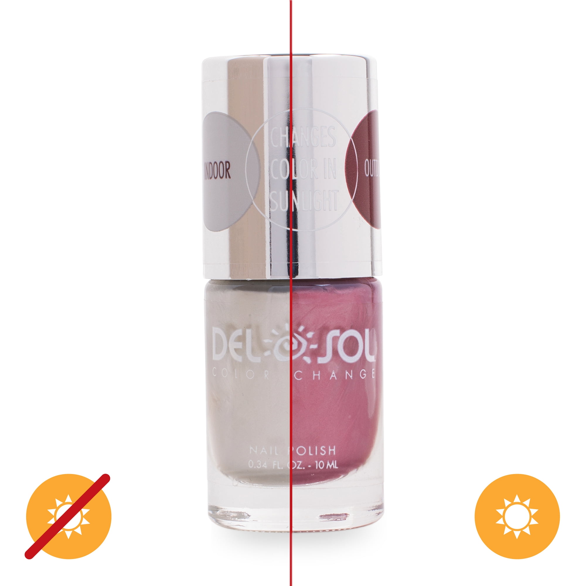 Del Sol Color-Changing Nail Polish - Silver Skies - 0.34 fl oz ...