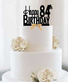 Item#084CTGR - Happy 84th Birthday Elegant Cake Decoration Topper with ...