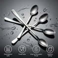 4-Pack Long Handle Spoons for Stirring, 8-Inch Stainless Steel Stirring ...