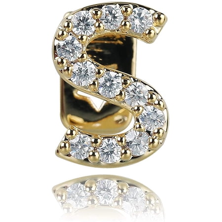 Custom Gold Plated Iced Out 26 Initial Letters Single Bottom Grillz for ...