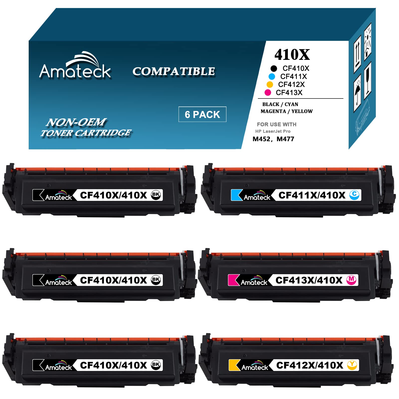 Amateck Compatible Toner Cartridge Replacement for CF410X 411X 412X ...