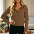 Casual Slim Fit Short Zip Neck Sweatshirt for Classic Solid Long Sleeve ...