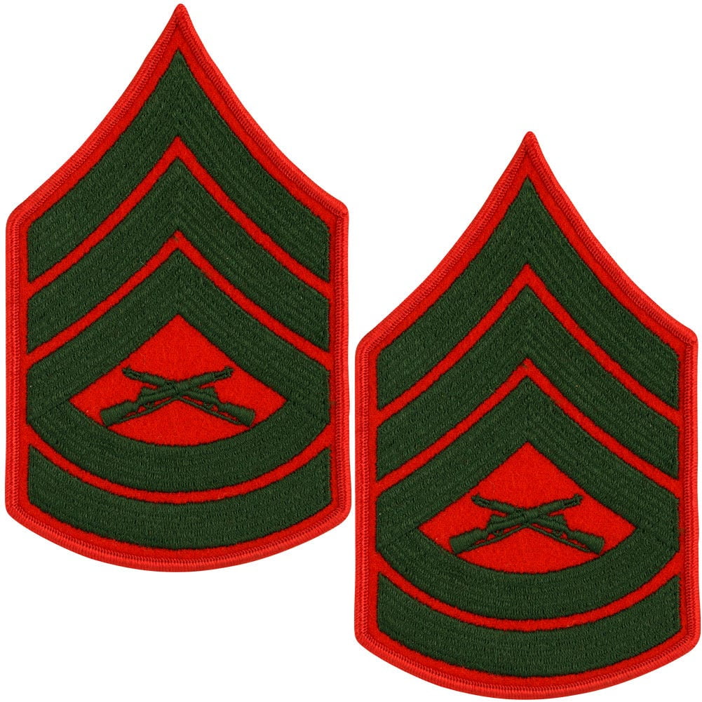 USMC Gunnery Sergeant Rank Green on Red - Walmart.com