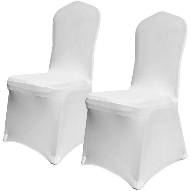 VEVOR 100 Pieces Spandex White Chair Covers Stretch Fabric Removable ...