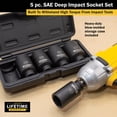 TITAN 5 pc. 1/2 in. Dr Deep Impact Socket Set - Walmart Business Supplies
