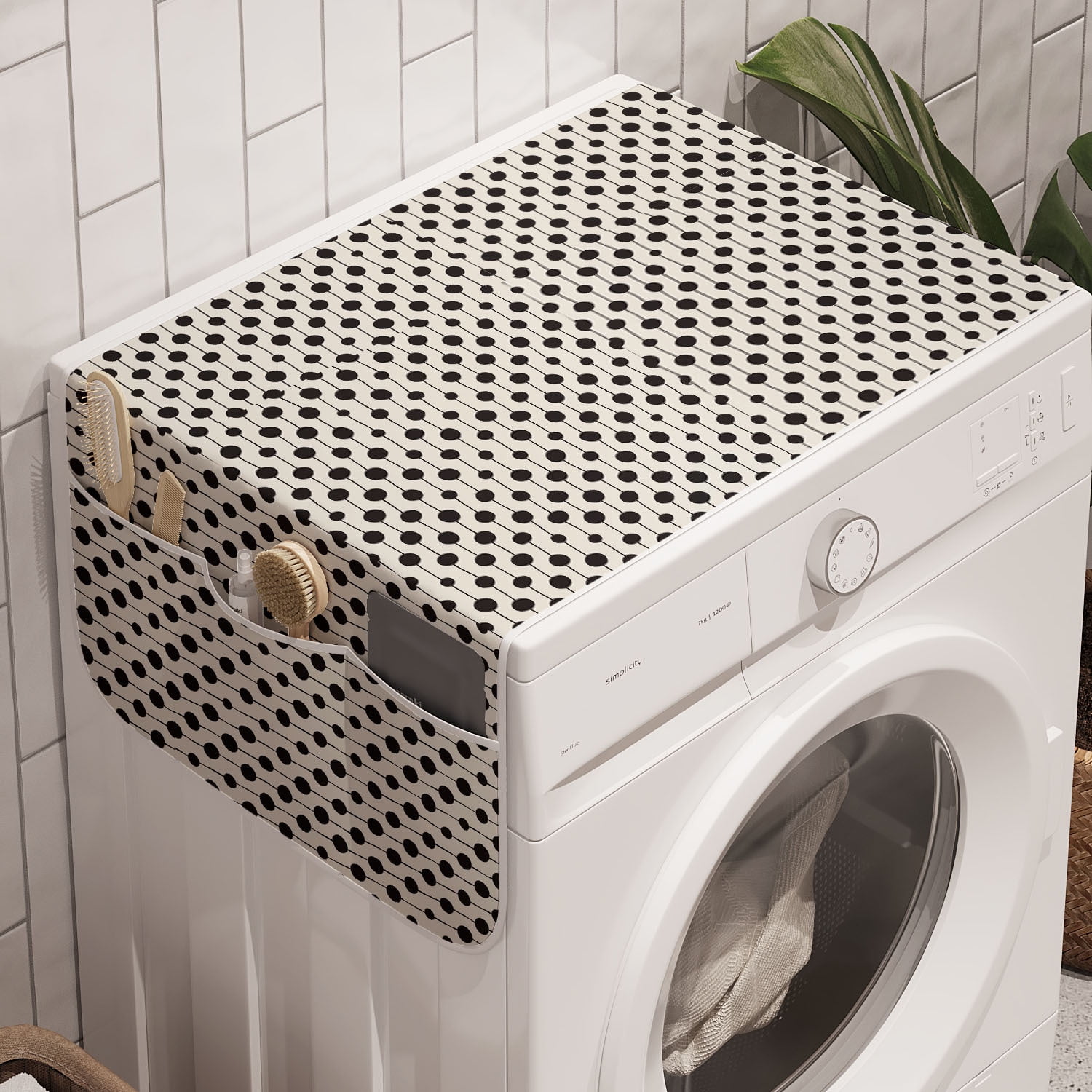 Abstract Washing Machine Organizer, Hand Drawn Vertical Stripes and ...