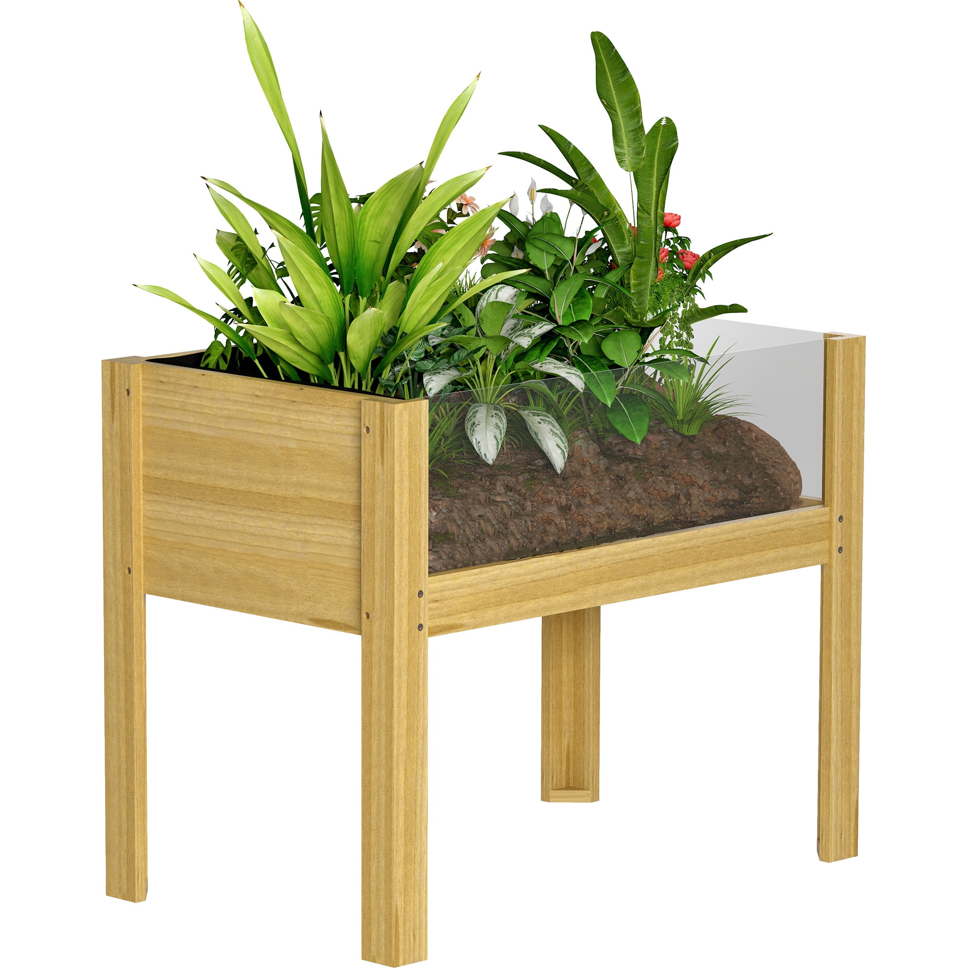 Click here for Outsunny Wooden Planter Box Outdoor Raised Planter... prices